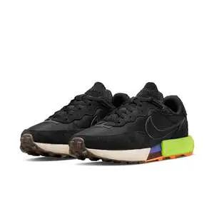 Nike Fontanka Waffle Sneakers - Black/green/orange
