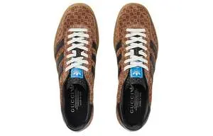 Gucci X Adidas Gazelle "square Gg Monogram" Sneakers - Brown/black