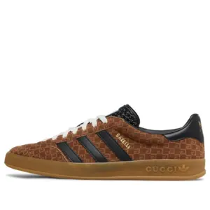 Gucci X Adidas Gazelle "square Gg Monogram" Sneakers - Brown/black
