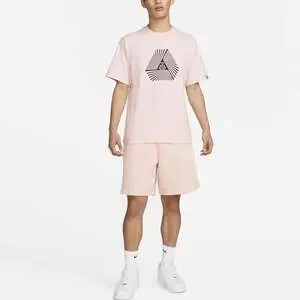 Nike Geometry Pattern Printing Round Neck Pullover Short Sleeve Pink T-shirt - Default Colorway