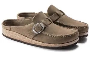 BIRKENSTOCK Buckley Suede Leather Clogs - Tan