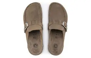 BIRKENSTOCK Buckley Suede Leather Clogs - Tan