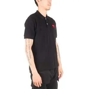 Play Comme Des Garcon Polo Red Emblem - Black