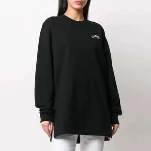 Off-White Arrow Embroidered Flowers Long Hoodie