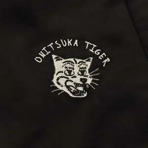 Onitsuka Tiger Embroidered Bomber Jacket - Black