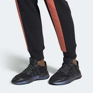 Adidas Nite Jogger "metallic Blue Boost" Low Top Sneakers - Core Black/carbon