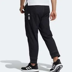 Adidas Side Logo Knit Athleisure Casual Sports Pants Black - Multi-color