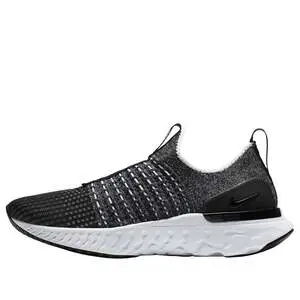 Nike React Phantom Run Flyknit 2 Athletic Sneakers - Black And White