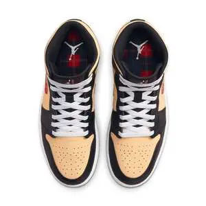 JORDAN 1 Mid Se "tartan Swoosh - Black/brown/red