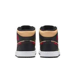 JORDAN 1 Mid Se "tartan Swoosh - Black/brown/red