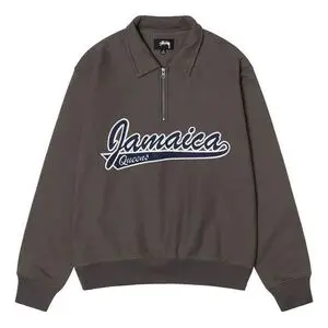 StÜssy X Denim Tears Half Zip Fleece 'charcoal