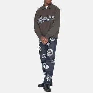 StÜssy X Denim Tears Half Zip Fleece 'charcoal