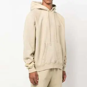 Off-White Back Stripe Pattern Printing Pullover Hooded Long Sleeves Loose Fit