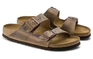 BIRKENSTOCK Arizona Soft Footbed Oiled Leather Sandals - Brown