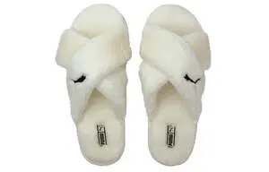 PUMA Fluff X Strap Slides - White