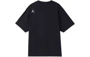 JORDAN 23 Engineered Solid Color Pocket Round Neck Casual Short Sleeve Black