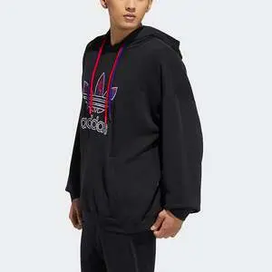 Adidas Originals Graphic Logo Drawstring Hoodie - Black