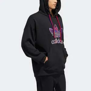 Adidas Originals Graphic Logo Drawstring Hoodie - Black