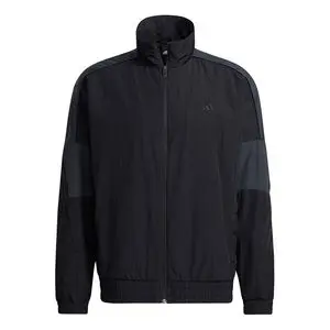 Adidas Logo Alphabet Stand Collar Zip-up Jacket