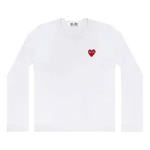 Play Comme Des Garcon Emblem Long Sleeve T-shirt - White
