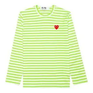 Play Comme Des Garcon Striped Long-sleeve Shirt - Green