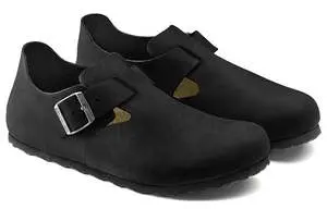 BIRKENSTOCK London Oiled Leather Clogs - Black