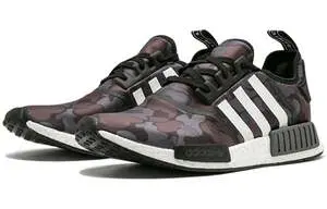 Adidas X A Bathing Ape Nmd_r1 Camouflage Sneakers - Black