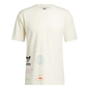 Adidas Made With Nature Multi Logo Tee 'ivory White