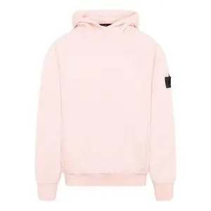 Stone Island Cotton Fleece Popover Hoodie - Pink