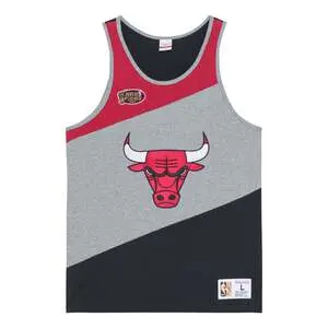 Mitchell & Ness X Nba Hwc Chicago Bulls Colorblocked Cotton Tank - Grey/black/red