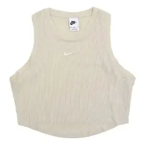 Nike Essentials Ribbed Cropped Tank Top - White
