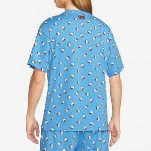 Nike X Hello Kitty Crossover Ss22 Cat Full Print Pullover Short Sleeve Blue