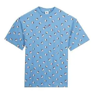 Nike X Hello Kitty Crossover Ss22 Cat Full Print Pullover Short Sleeve Blue - Multi-color