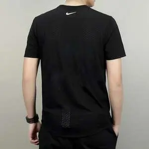 Nike Solid Color Logo Round Neck Casual Short Sleeve T-shirt