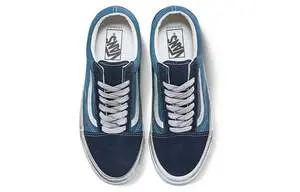 VANS Og Old Skool Lx "stressed Navy" Lace-up Sneakers - Blue/white
