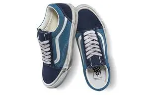 VANS Og Old Skool Lx "stressed Navy" Lace-up Sneakers - Blue/white