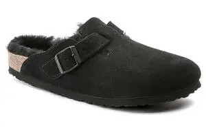 BIRKENSTOCK Boston Shearling Suede Clogs