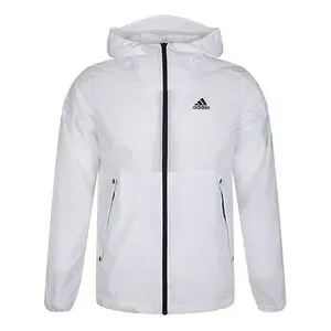 Adidas Back Logo Woven Hooded Jacket - White