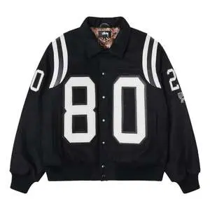 StÜssy 80 Wool Varsity Jacket - Black/white