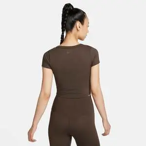 Nike Dri-fit Quick-drying Fitted Short-sleeve Top - Brown