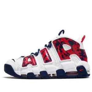 Nike More Uptempo "red Navy Camo - White/blue/red