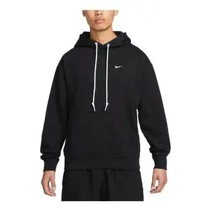 Nike Solo Swoosh French Terry Pullover Hoodie - Black