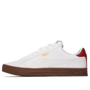 PUMA Smash Vulc V3 Lo Sneakers - White/brown/red