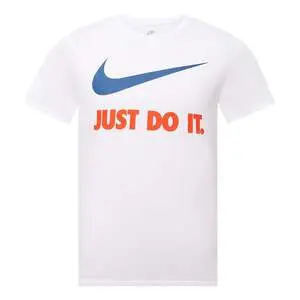 Nike Men's Nike Large Logo Printing Round Neck Short Sleeve White T-shirt Default Color