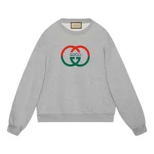 Gucci Cotton Jersey Sweatshirt With Printed Logo - Grey
