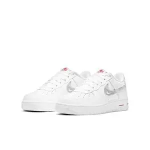 Nike Force 1 Low Athletic Sneakers - White/grey/red