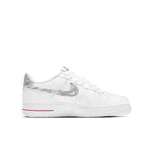 Nike Force 1 Low Athletic Sneakers - White/grey/red