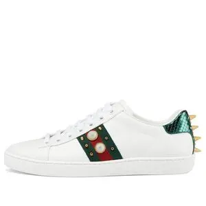 Gucci Ace Studded Leather Sneakers - White