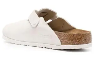 BIRKENSTOCK Boston Suede Leather Clogs - White