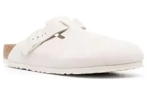 BIRKENSTOCK Boston Suede Leather Clogs - White